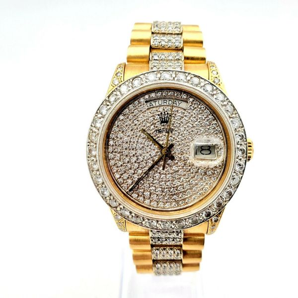 Rolex Day-Date 18078 President 18k Yellow Gold DIAMAND Dial,Bezel,Band ...