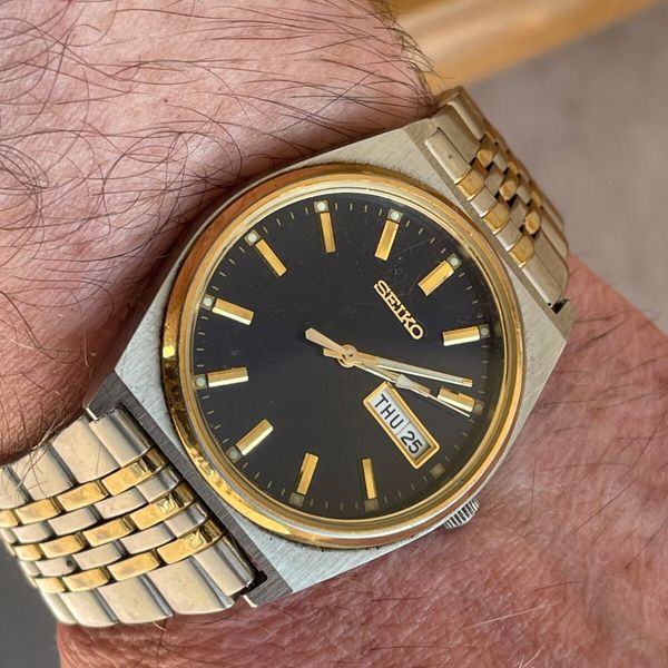 Vintage Seiko Quartz Bimetal Watch Ref V743-9020 (Seiko 13 ...