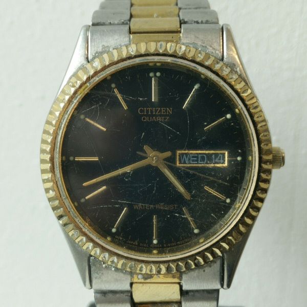 Citizen 6100 - R03650 President Fluted Bezel Quartz Mens Watch ...