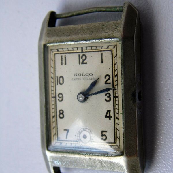 VINTAGE ART DECO DESIGN SWISS MADE ROLCO ROLEX JAMES WALKER 15 RUBIS ...