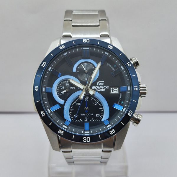 Casio Edifice EFR-571-DW Chronograph Blue & Black Dial Stainless Steel ...