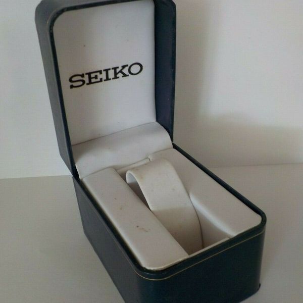Vintage SEIKO EMPTY Watch Presentation Box gents blue / gold ...