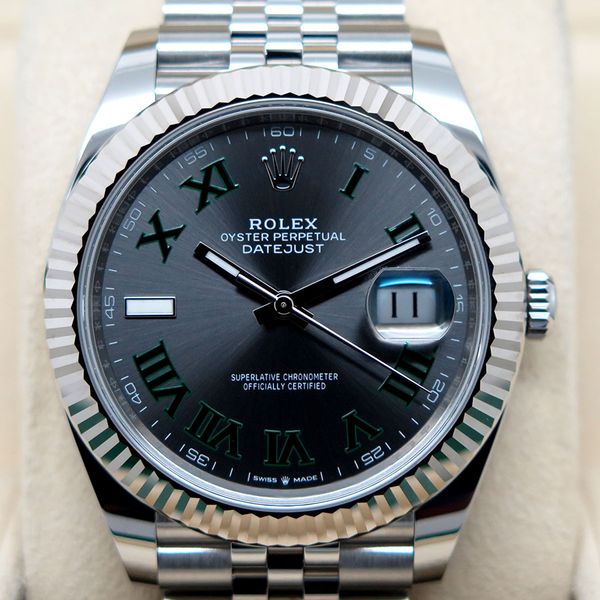 FS: Rolex 126334 DATEJUST 41MM 18K FLUTED BEZEL-SLATE ROMAN DIAL ...