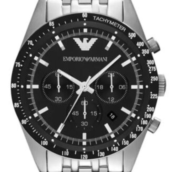 Emporio Armani AR5988 Men's Tazio Stainless Steel Chronograph Watch ...
