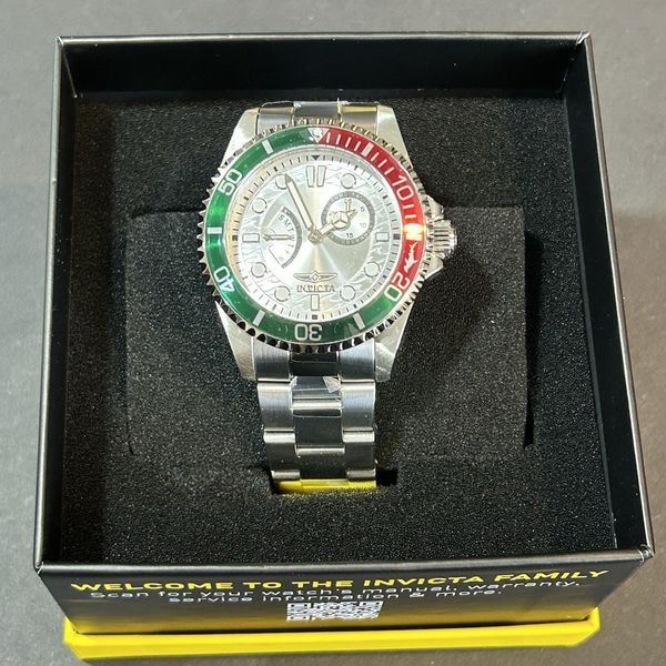 Invicta Pro Diver Men's 43mm Stainless Steel Silver Quartz **Brand NEW ...