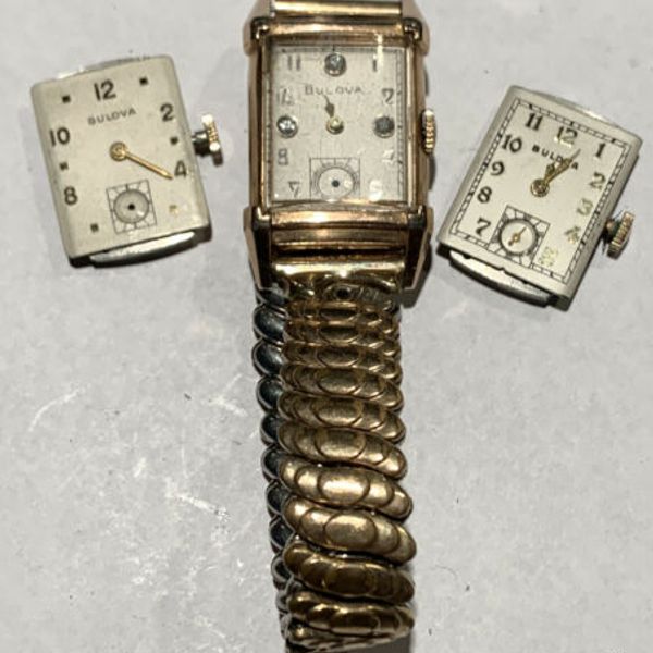 Bulova Diamond Watch 14k Gold Filled Parts Repair Plus 2 Movements 1 ...