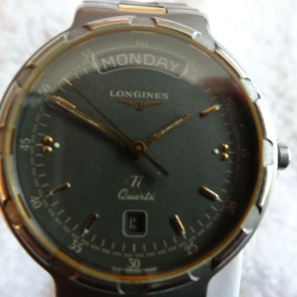 LONGINES CONQUEST Ti Quartz Titanium Date & Rare Date Model Vintage ...