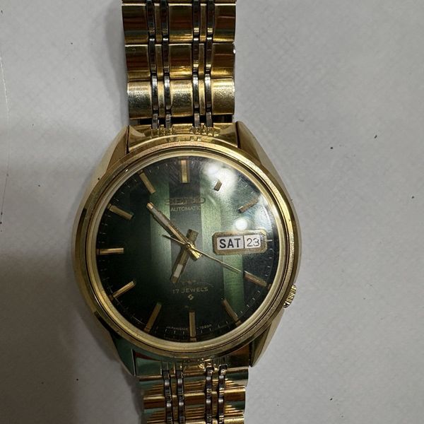 Men's Vintage 1974 AUTOMATIC Watch SEIKO DX 3DO O31 Green Dial ...