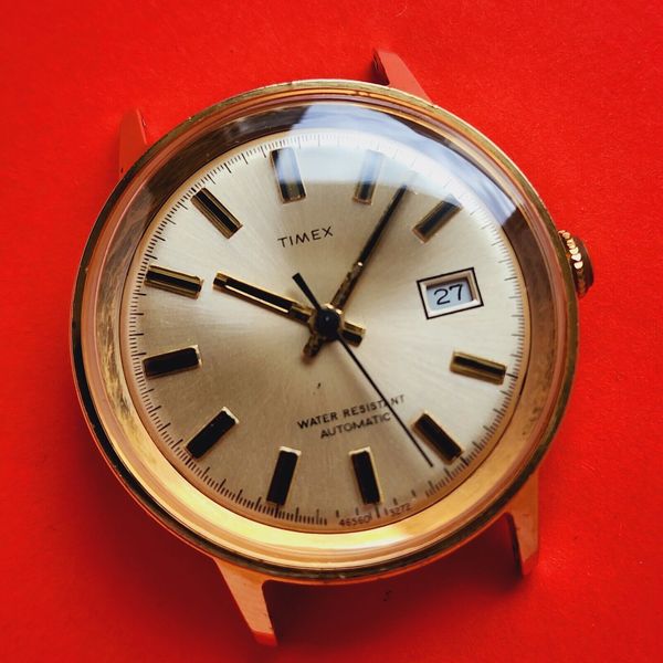 Timex Automatic Watch Sunburst Date Dial Vintage 46560 3272 Mens For ...