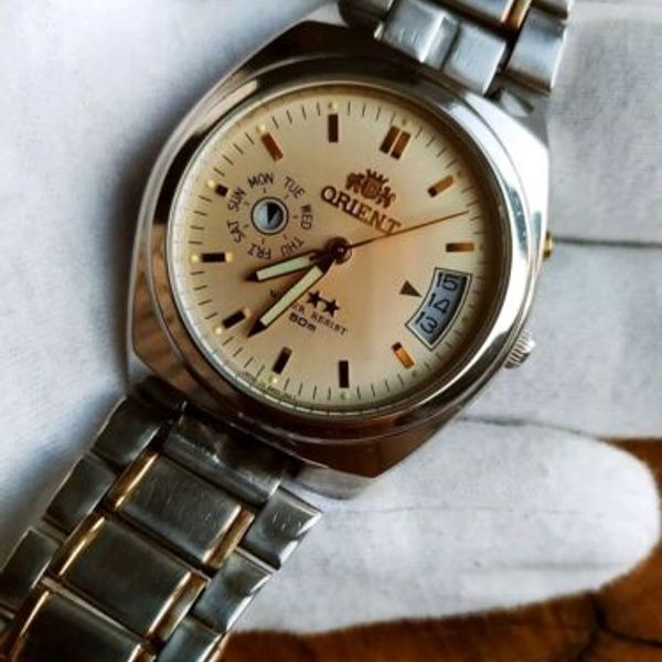 Vintage Orient 3 Star 50m Grey Dial Mens Automatic Watch | WatchCharts Marketplace