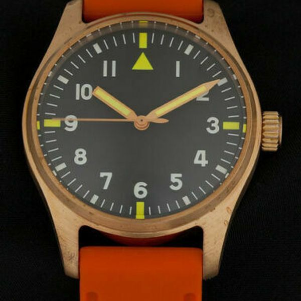 Ticino 40mm Bronze PIlot dive 200m w seiko nh35 automatic movement ...