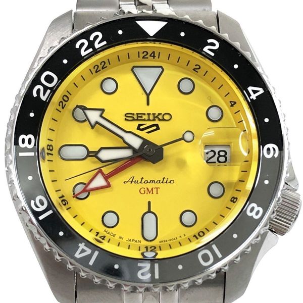 Seiko 5 Sport Automatic Watch Yellow Dial GMT SKX Men's Watch SSK017 ...