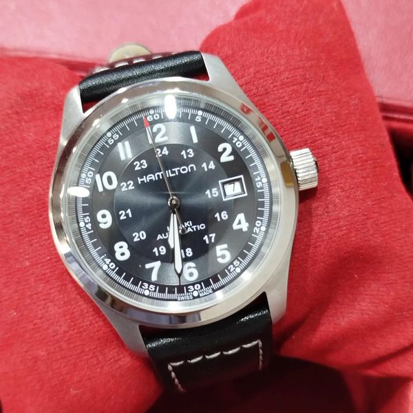 Hamilton Khaki Field 42 MM Men's Black Watch - H704450 Refurbished ...