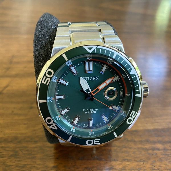 CITIZEN ECO-DRIVE ENDEAVOR SS/GREEN LIMITED EDITION MACY'S EXCLUSIVE ...