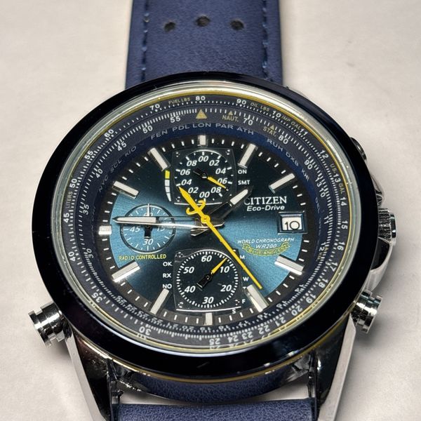 citizen watch blue dial chronograph eco drive Radio Controlled World ...