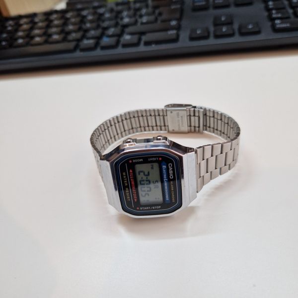 Casio A168 Digital Quartz Wristwatch Stainless Steel | WatchCharts ...