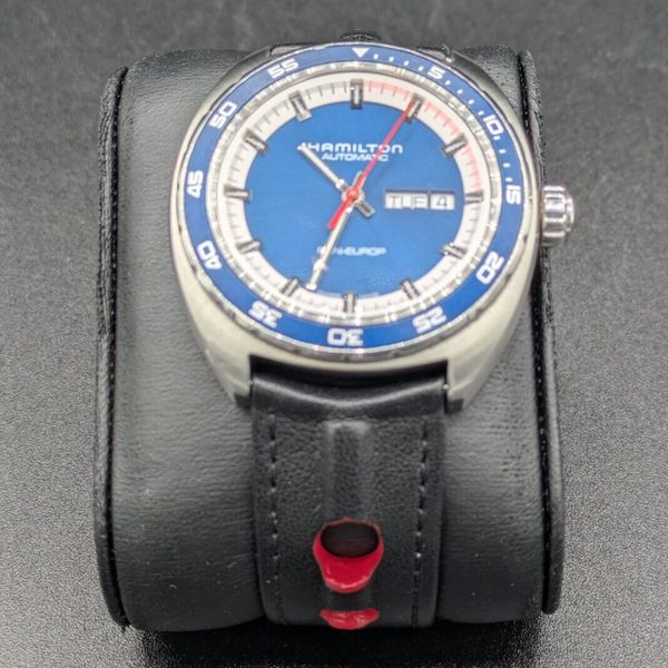 Hamilton Pan Europ Blue Men's Watch Leather Rallye NATO Straps ...