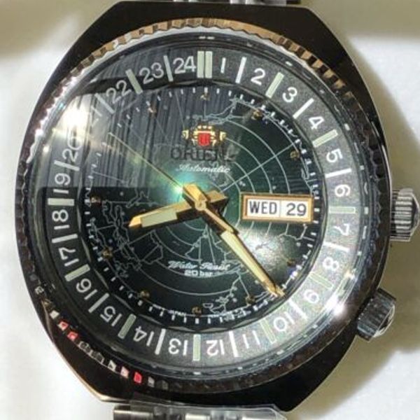 Orient World Map Revival Automatic Watch RA-AA0E02E Green Dial ...