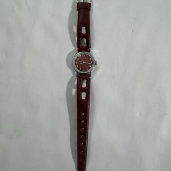Vintage Timex Watch Women Red Dial Round 25mm Manual Wind Needs Service ...