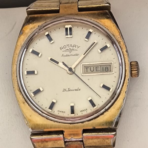 Rotary Automatic 21 Jewels Vintage Men's Mechanical Watch Working ...