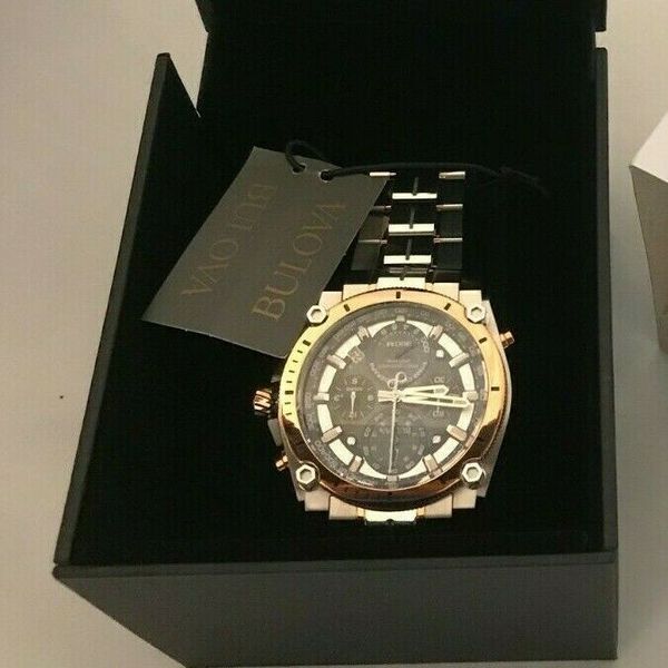 Bulova Precisionist Chronograph Two Tone Stainless Steel Men's Watch ...