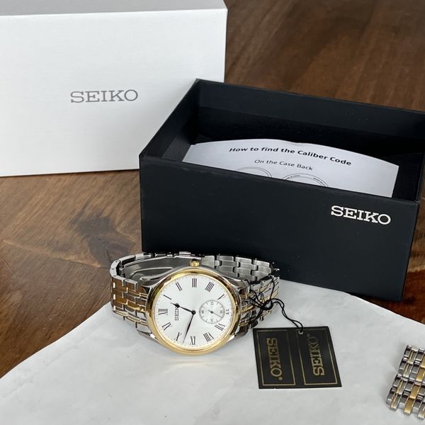 SEIKO ESSENTIALS Stainless Steel Two-Tone 39mm Men's Watch - SRK048 ...