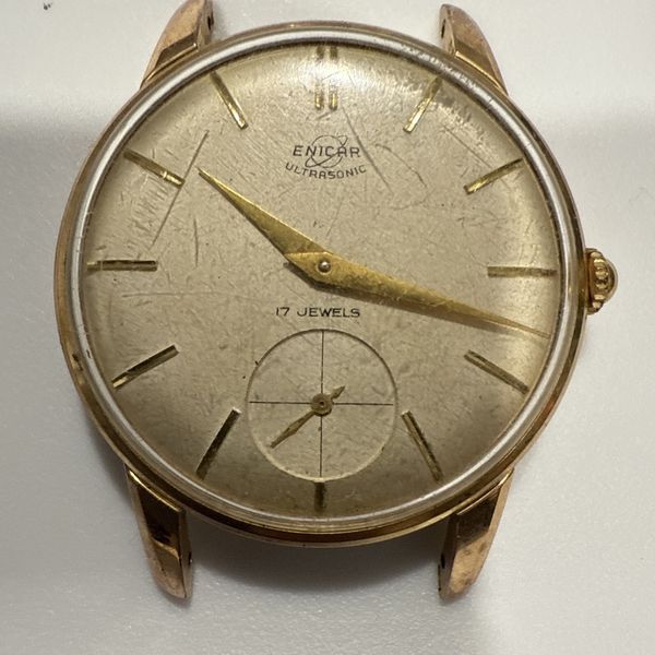 Vintage ENICAR Ultrasonic 17 Jewels Watch Wristwatch Part or Repairs ...