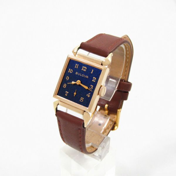 Stunning 1946 BULOVA CONRAD Cobalt Blue Mens Vintage DRIVER's Watch ...