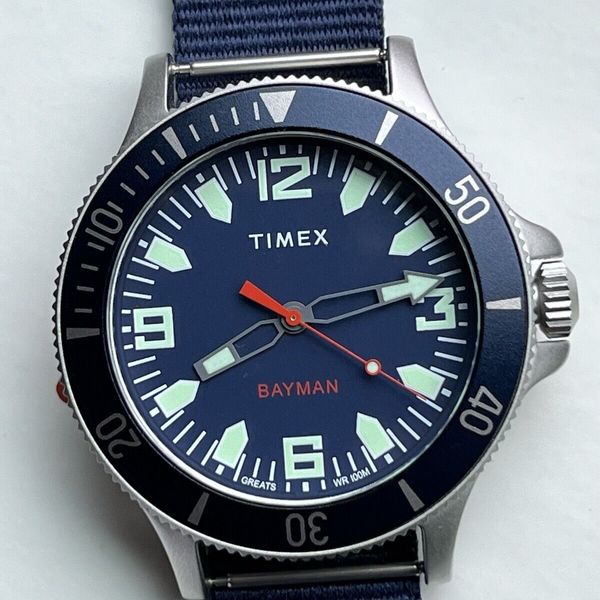 Timex x Greats Bayman Indiglo Quartz 43mm NATO Strap *NEW IN BOX* TW2R85000 | WatchCharts ...