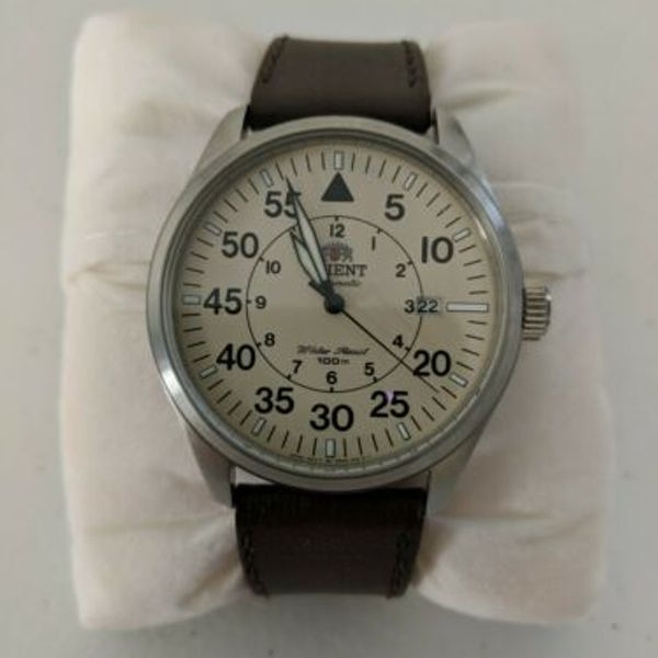 Orient 21-Jewel Flight Cream Dial Automatic Watch FER2A005Y0 Brown ...