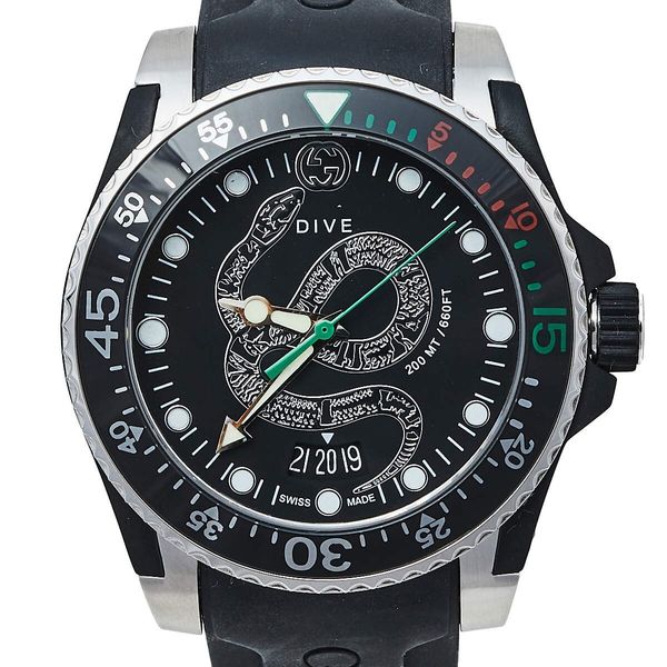 Gucci Dive YA136323 Snake Dial Rubber Strap Men's Watch | WatchCharts ...