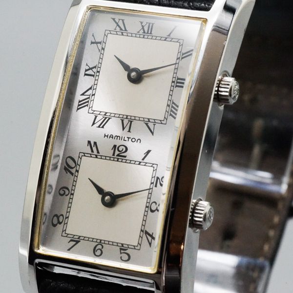 *Vintage* HAMILTON 6273 Tank Dual Time American Traveler Unisex Quartz ...