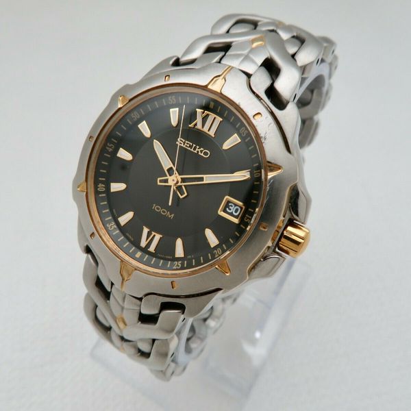 Mens Two Tone Seiko 7N42-0AL0 Quartz Wristwatch - New Battery - Works ...