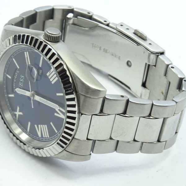 GUESS Men's Blue Dial Day Date Bracelet Watch WORKING | WatchCharts ...