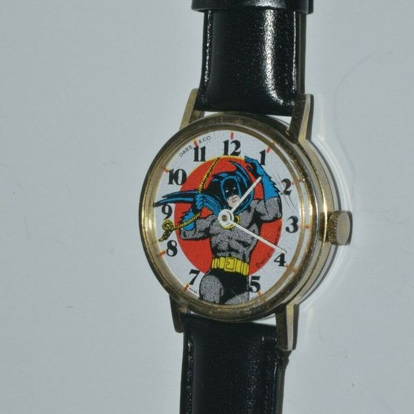 BATMAN Wristwatch DABS 1977 WATCH vintage DC comics swiss made Wind up ...