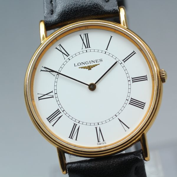 New battery[Near MINT] Longines L4.637.2 32mm Roman White Dial Qz Men's ...