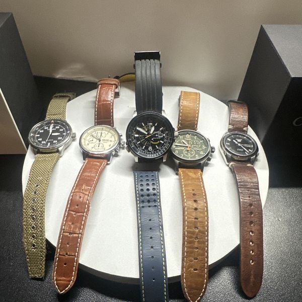 Lot of 5 Watches â Citizen Blue Angels, Seiko, Timex Chrono, Pre-Owned ...