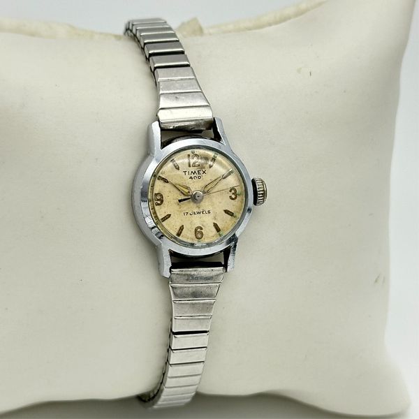 Vintage Women's TIMEX 400 Petite Mechanical Watch, 17 Jewels, Flex Band ...