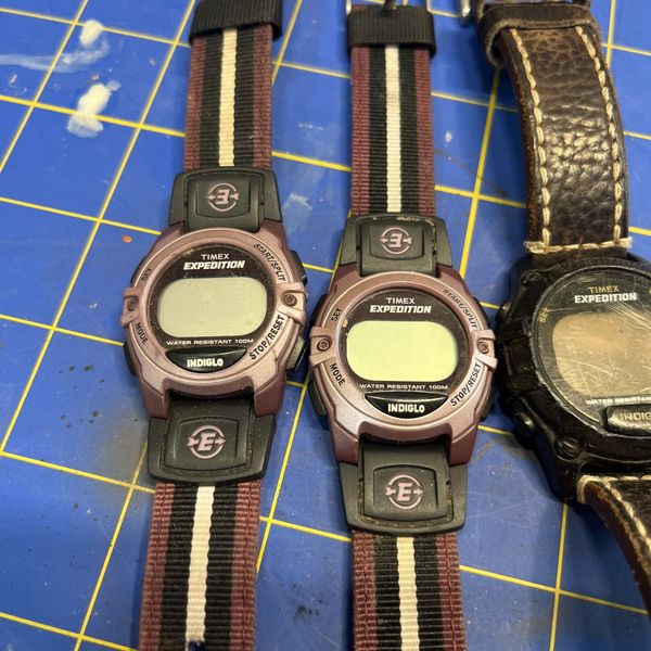 (3) Timex Expedition Indiglo Quartz Digital Watches 100m need batteries ...