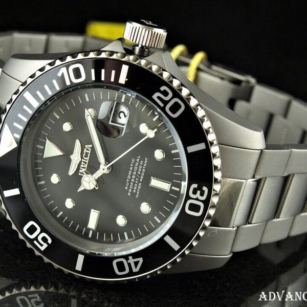 Invicta Men's 45mm Pro Diver Black Dial NH35A Automatic TITANIUM 200m ...