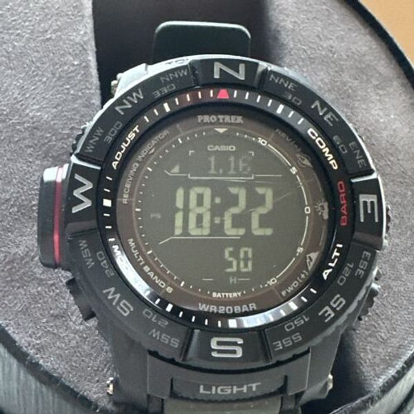 Casio Pro Trek Men's Tough Solar Time 47mm Watch PRW-3510Y-8 *CRACKED ...