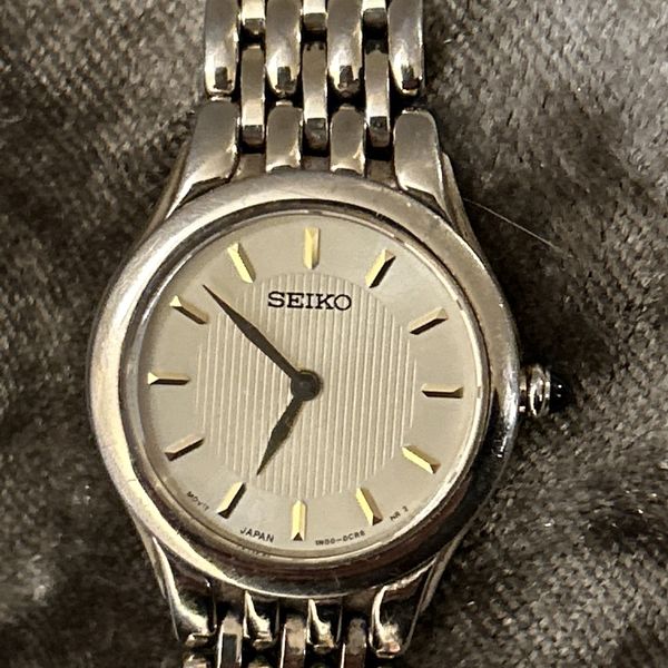SEIKO Stainless Steel Quartz Watch Japan 630046 Sapphire Crystal Gold ...
