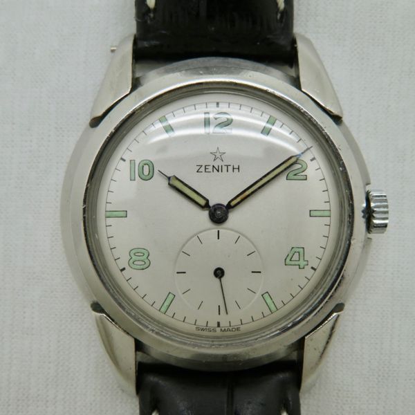 1945 Zenith WWII Cal. 106 Manual Wind Mens Wristwatch 35 MM Swiss Made ...