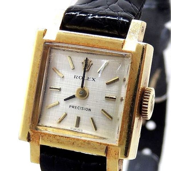 Vintage Rolex watch 2189 cal:1400 Precision K18 square face ladies ...