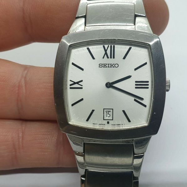 Seiko 7N39-0AS0 Gents Premier model Rare Import Square Quartz Watch Men ...