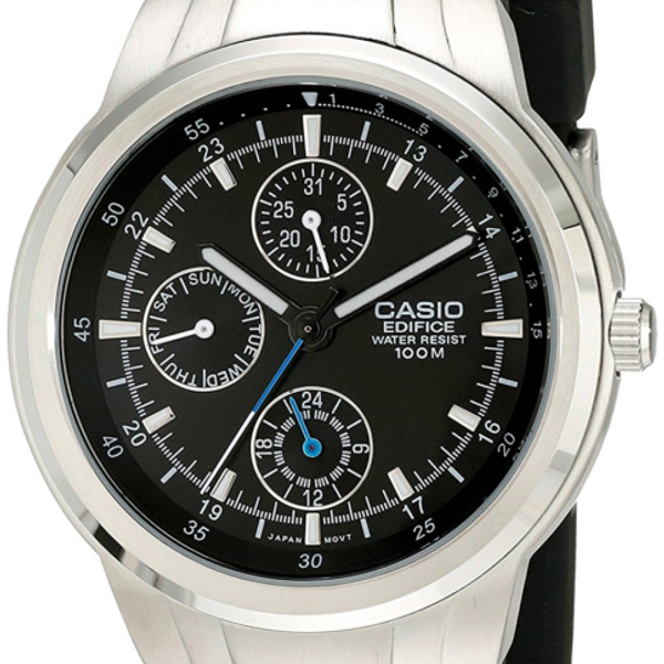 Casio Men's EF305-1AV Edifice Multifunction Watch With Black Resin Band ...