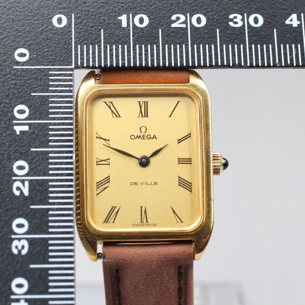 *EXC+5* Omega De Ville Gold Roman Dial Quartz Square Ladies Watch ...