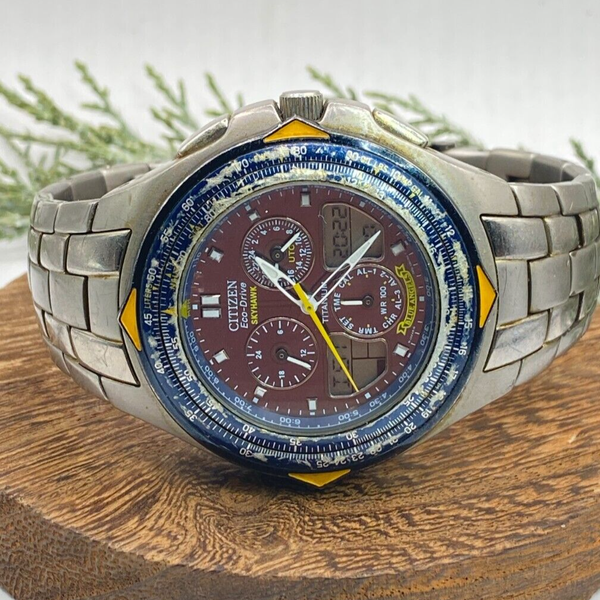 Citizen eco-drive skyhawk blue angels, titanium, men's watch C650 ...