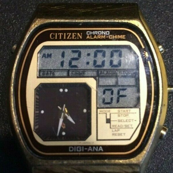 Citizen Chrono Alarm Chime Multi-Function Digital Gold-Tone Men's Watch ...