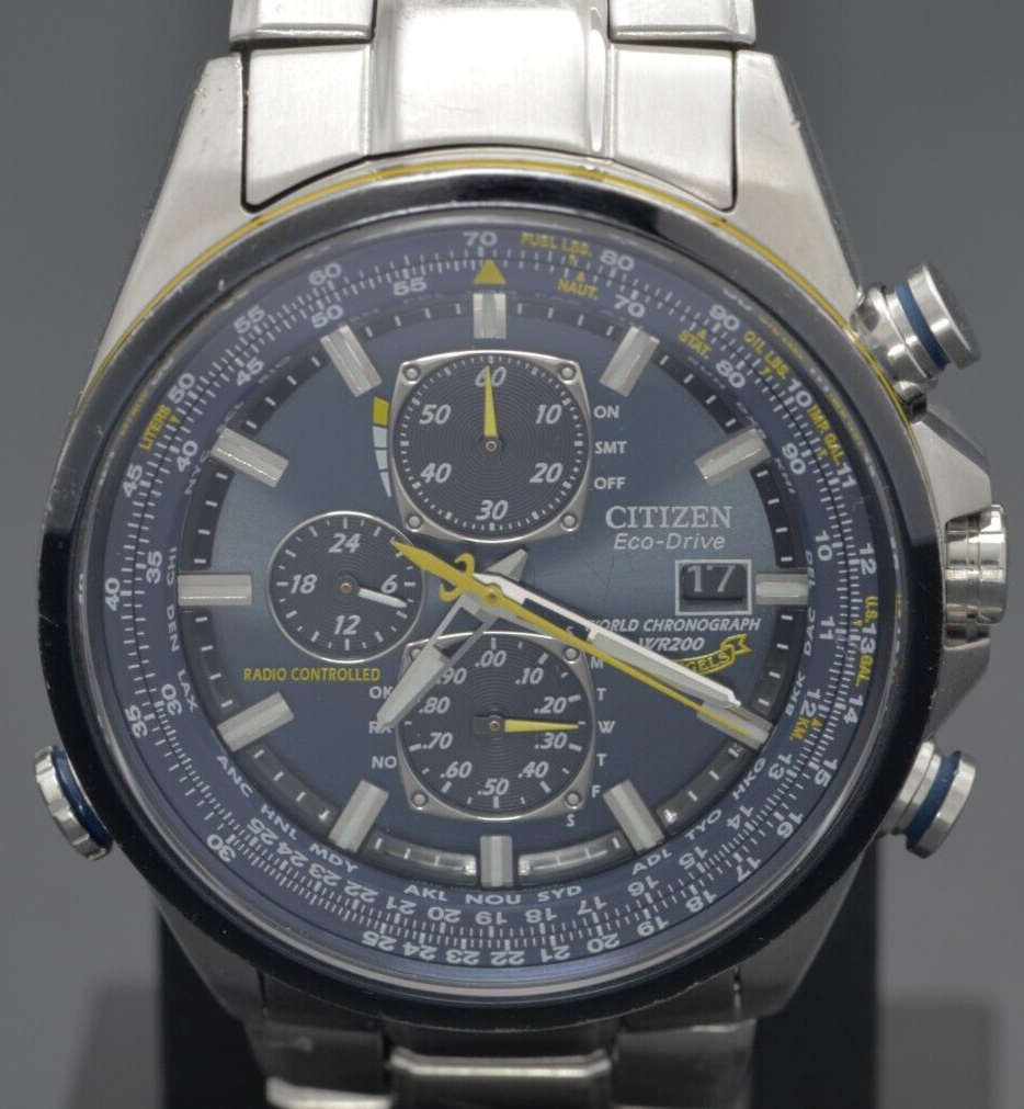 Citizen Eco-Drive Blue Angels Radio Controlled AT8020-54L Mens Wrist ...